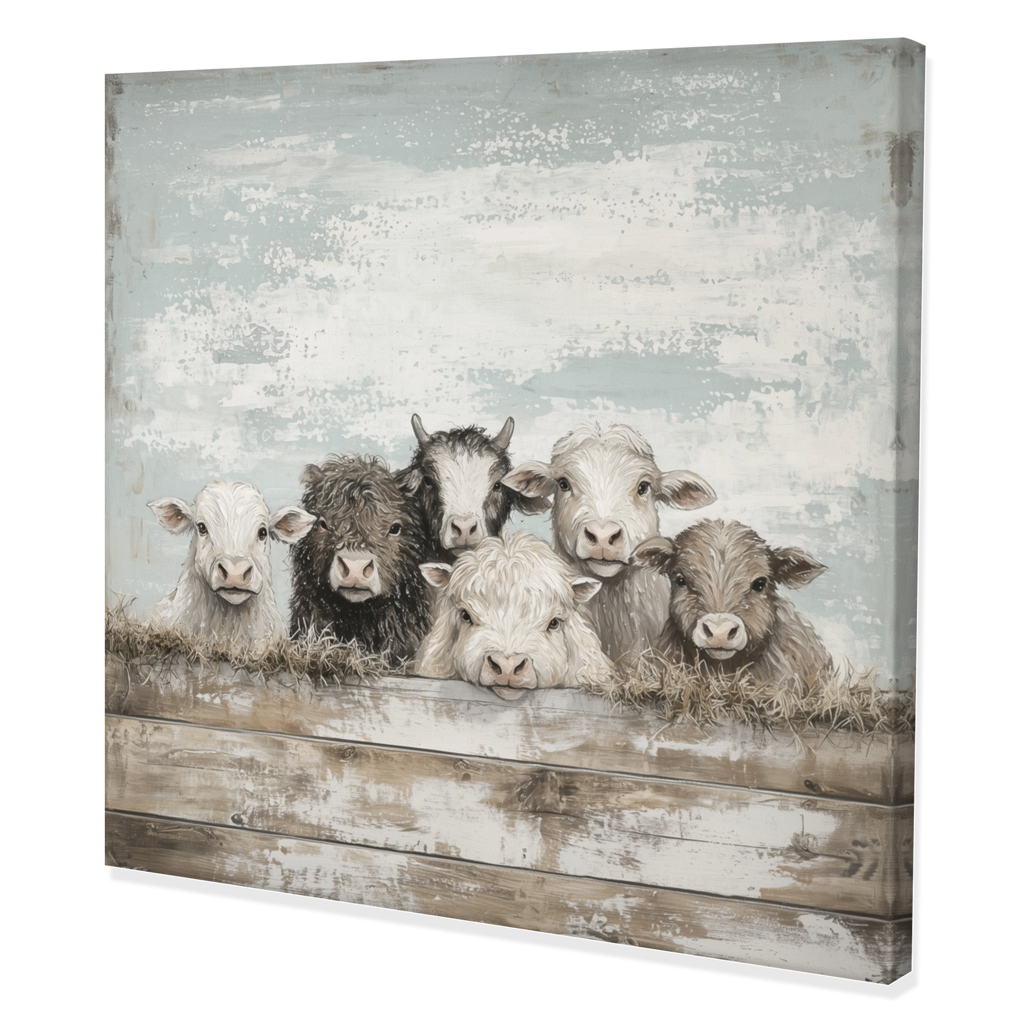 East Urban Home Farm Animals Family Selfie II - Farmhouse Wall Décor ...