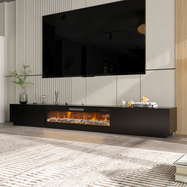 Latitude Run® 109'' W 2-Drawer TV Stand Media Console With Electric ...