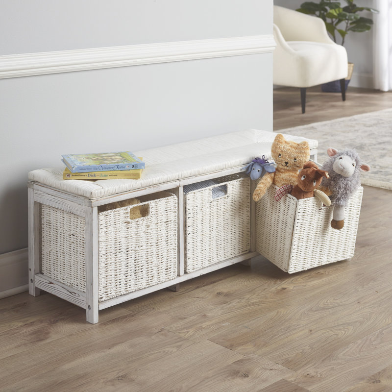 Sunside Sails Kid''s Storage Bench With Woven Top And Baskets & Reviews ...