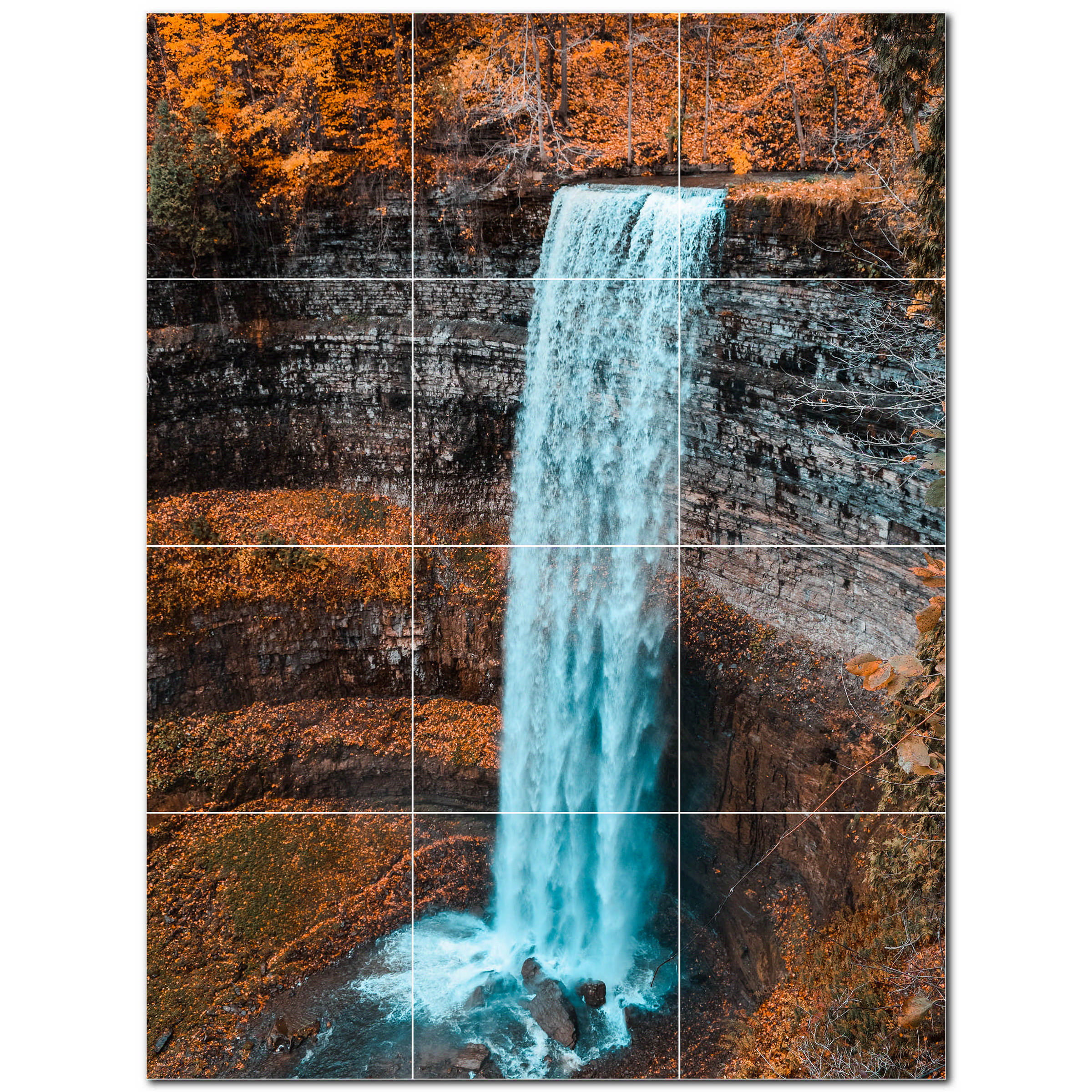 Picture-Tiles.com 12.75" x 17" Ceramic Waterfalls Photo Decorative ...
