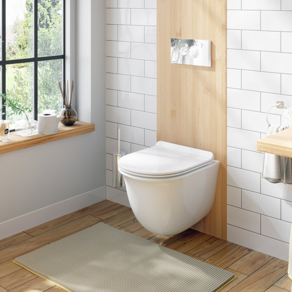 Icera Lily Wall Hung Dual Flush Elongated Toilet (Seat Included) | Wayfair