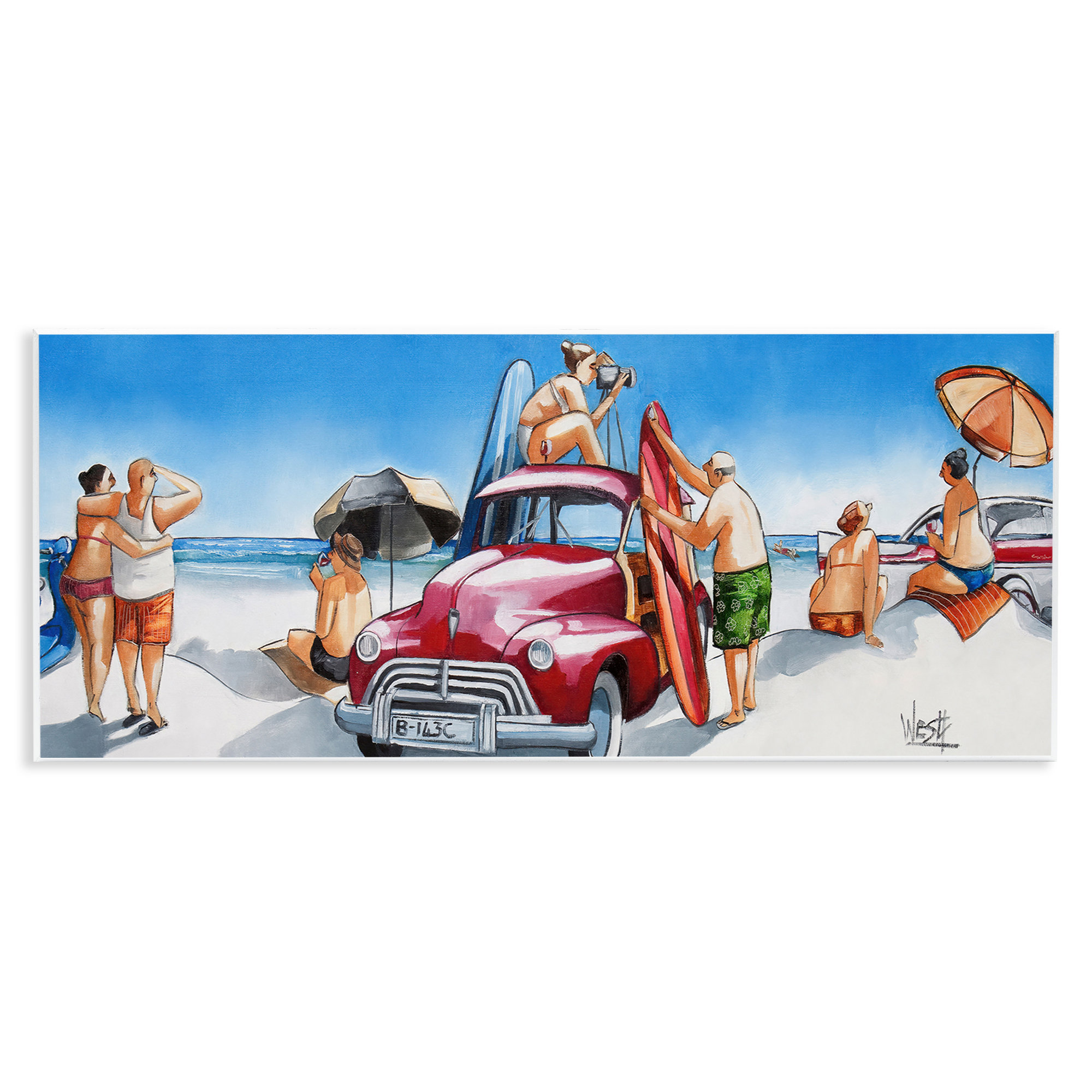 Highland Dunes Group Of Beachgoers Wall Plaque Art by Ronald West ...
