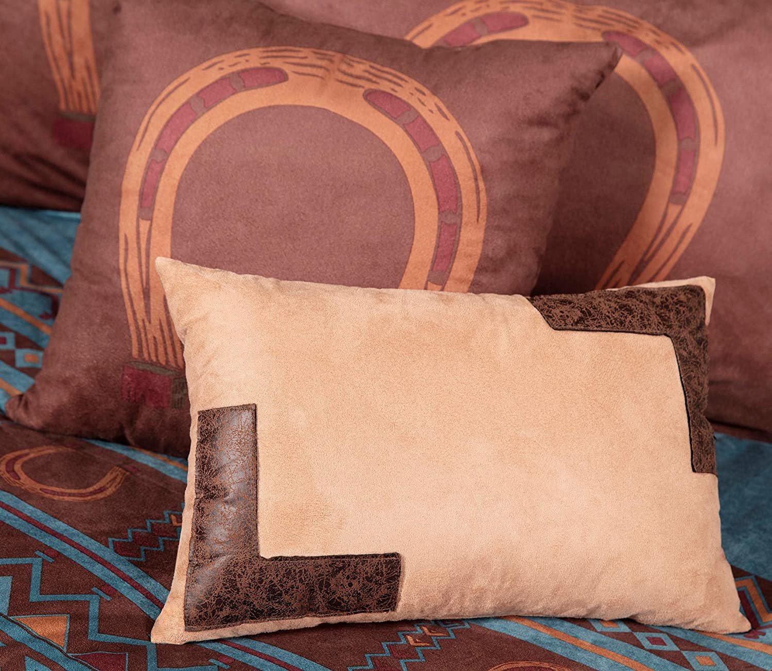 Chezmoi Collection Sedona 7-Piece Southwestern Wild Horses Microsuede ...