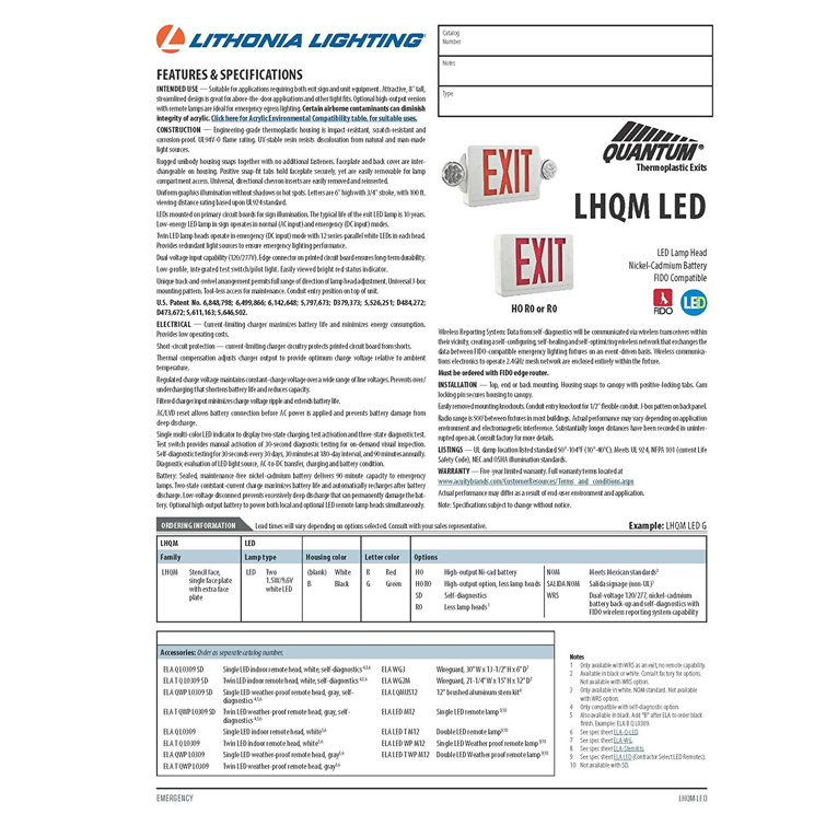 Lithonia Lighting Thermoplastic LED Emergency Exit Combo Sign & Reviews ...