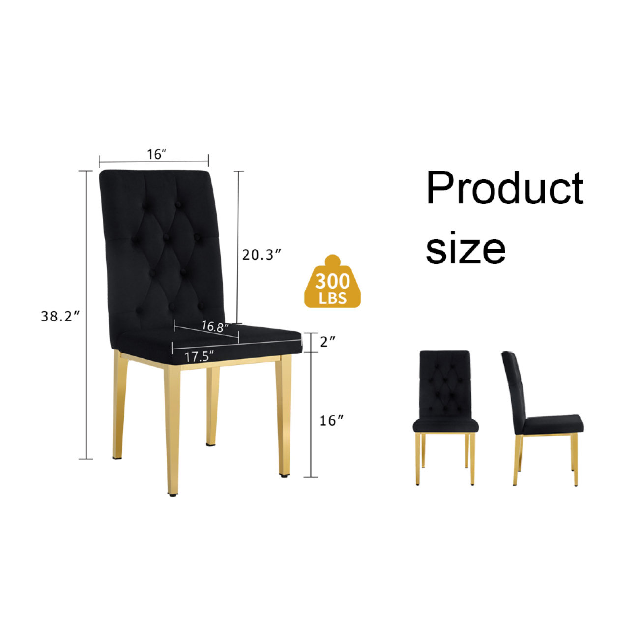 Hokku Designs 4 Piece Dining Chairs.The Gold Metal Legs Complement The ...