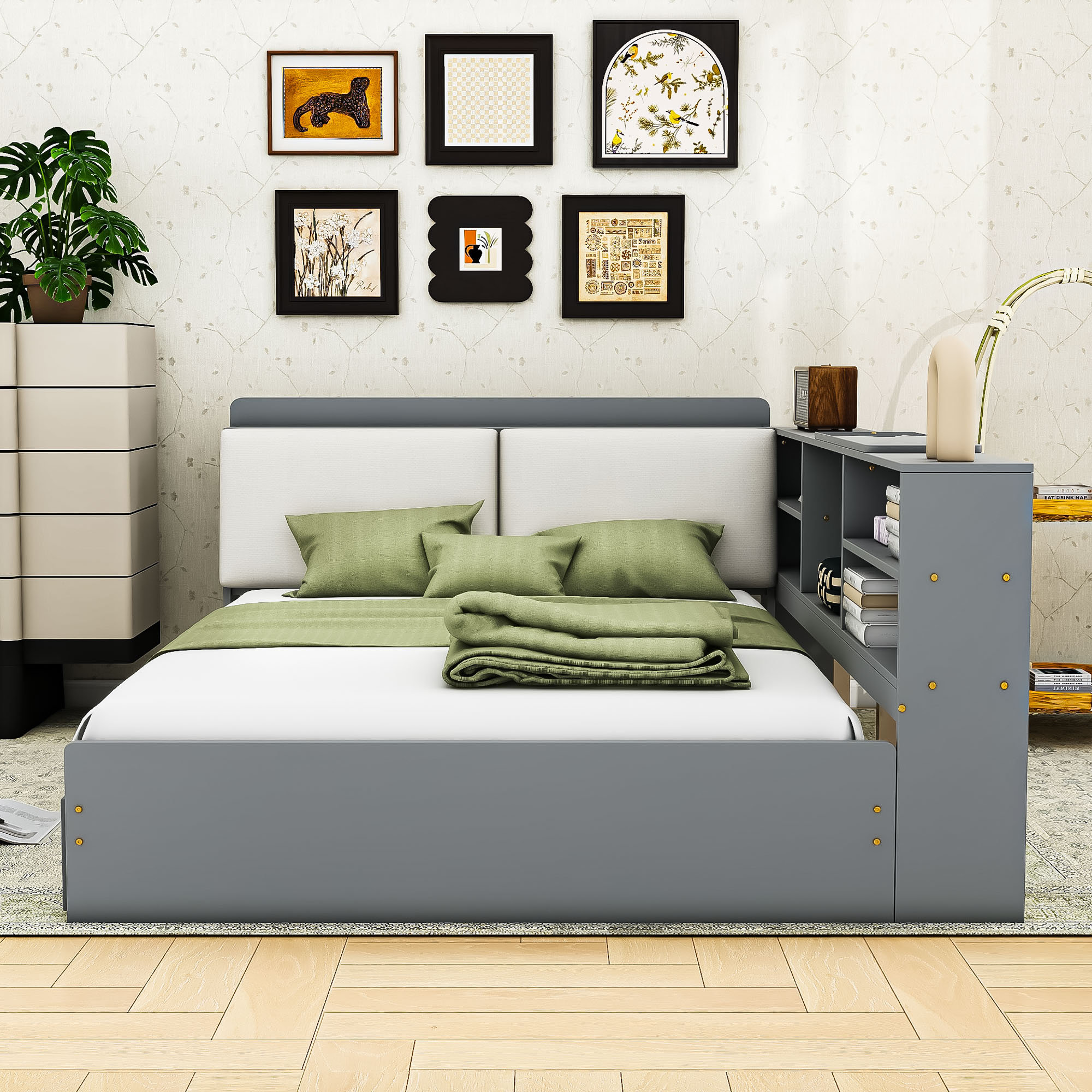 Latitude Run® Salcedo Wood Full Size Platform Bed with Storage ...