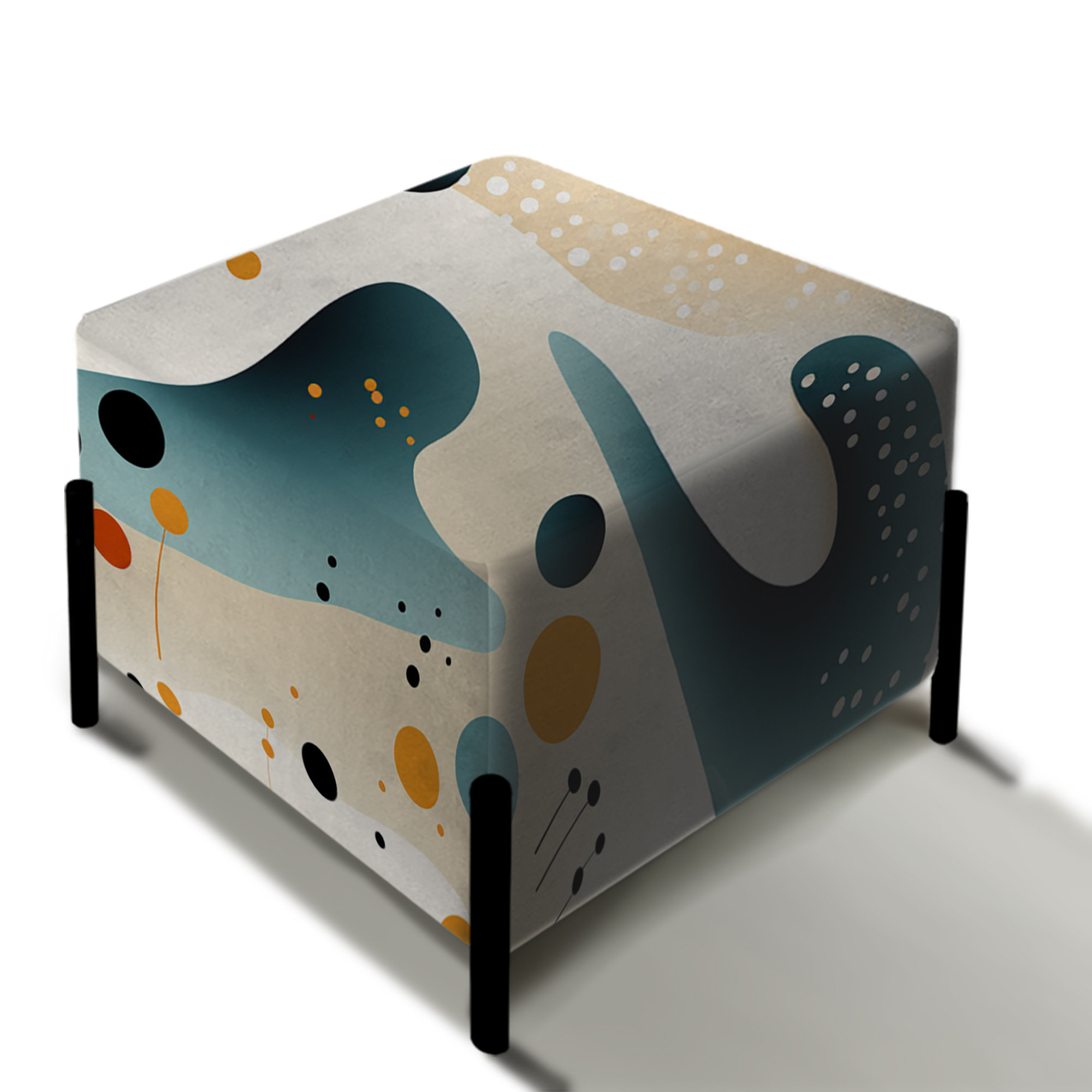Design Art Organic Minimalism - Geometric Square Ottoman | Wayfair