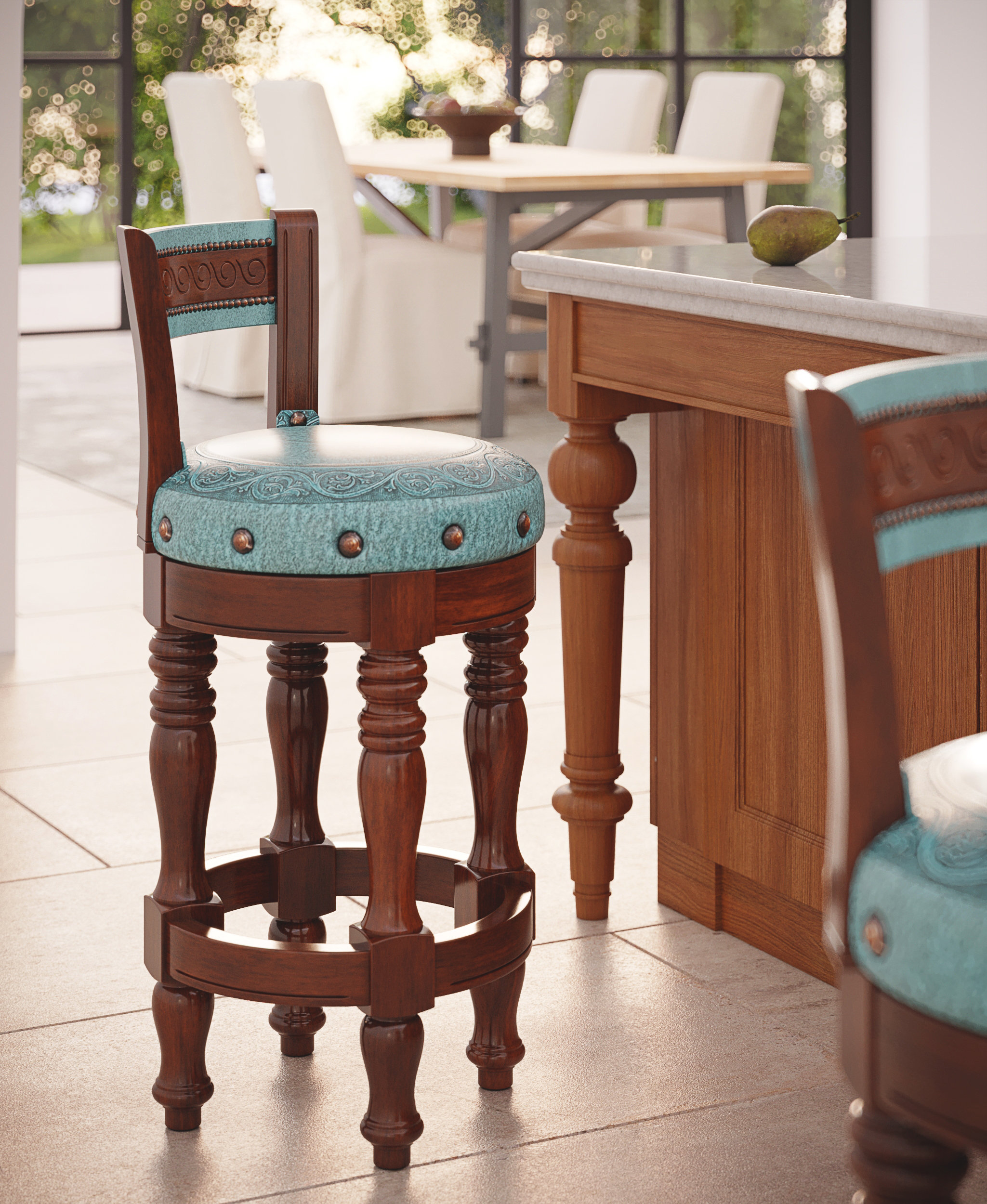 New World Trading Renee Bar Stool w/Back w/Swivel | Wayfair