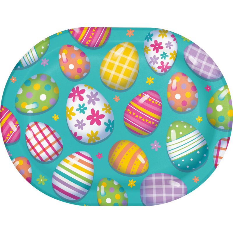 Creative Converting Happy Eggster Oval Paper Plates, 24 ct. | Wayfair