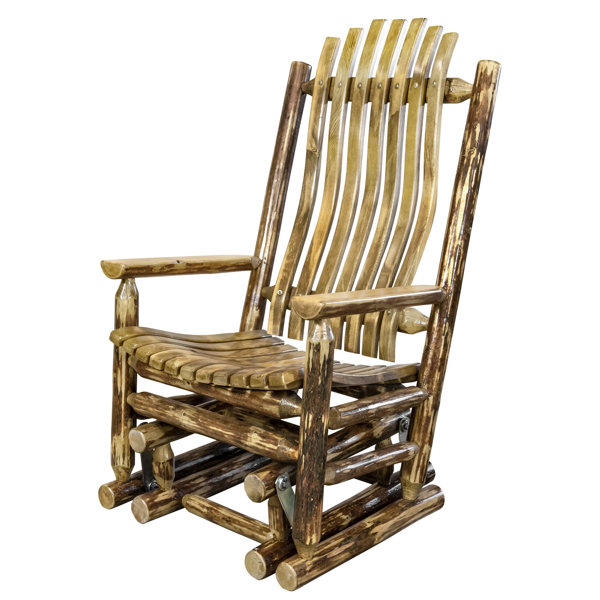 Loon Peak® Glacier Country Collection Lodge Pole Pine Glider Rocker ...
