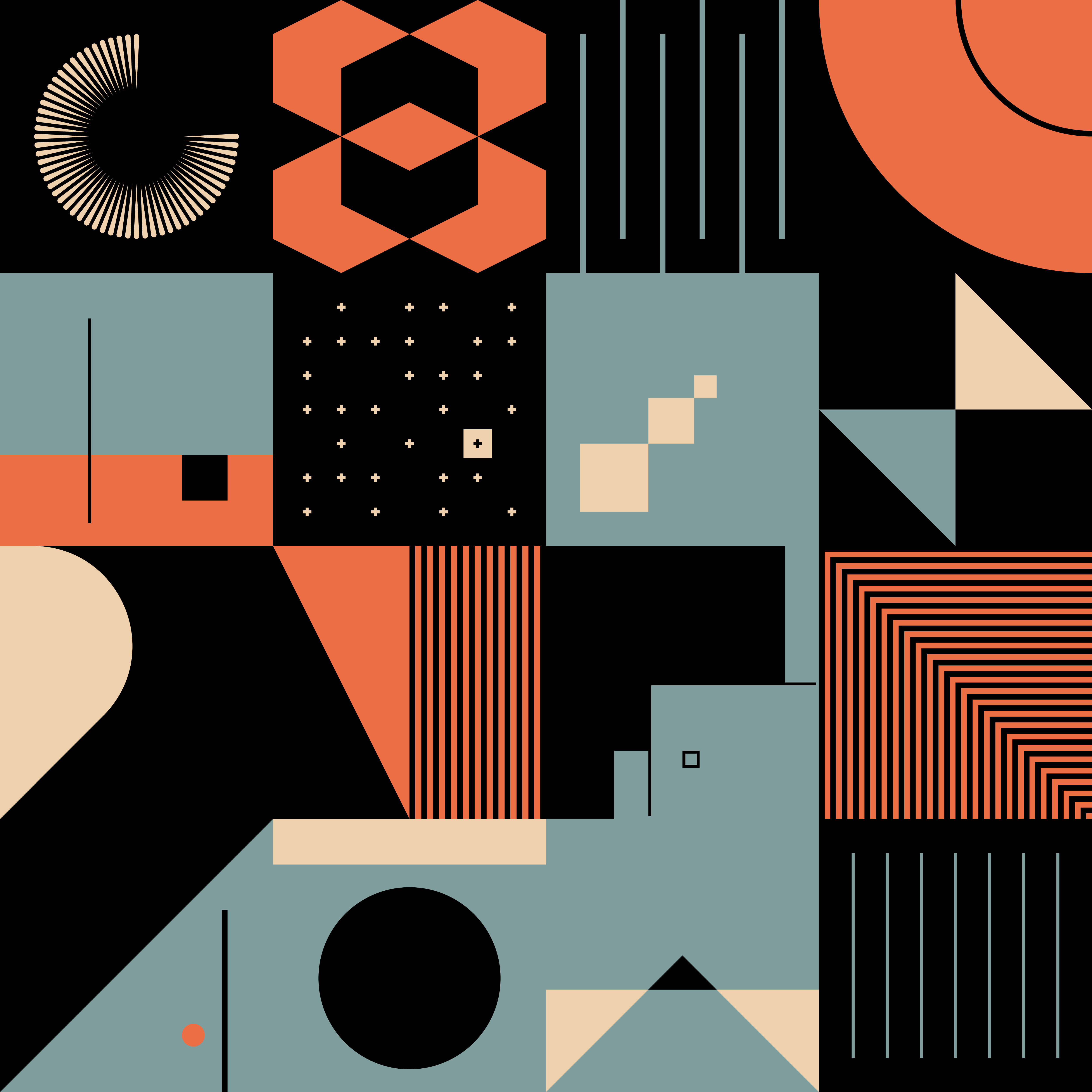 Wrought Studio™ Eldrid Retro Future Abstract Vector Pattern On Canvas ...