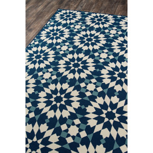 Wrought Studio™ Imogene Geometric Navy Area Rug & Reviews | Wayfair