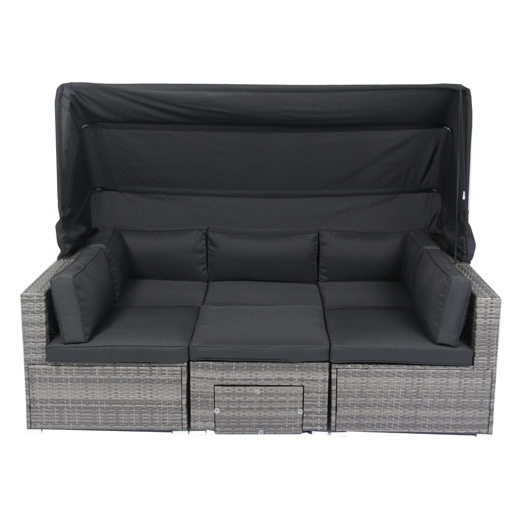 Latitude Run® Outdoor sectional daybed with canopy | Wayfair