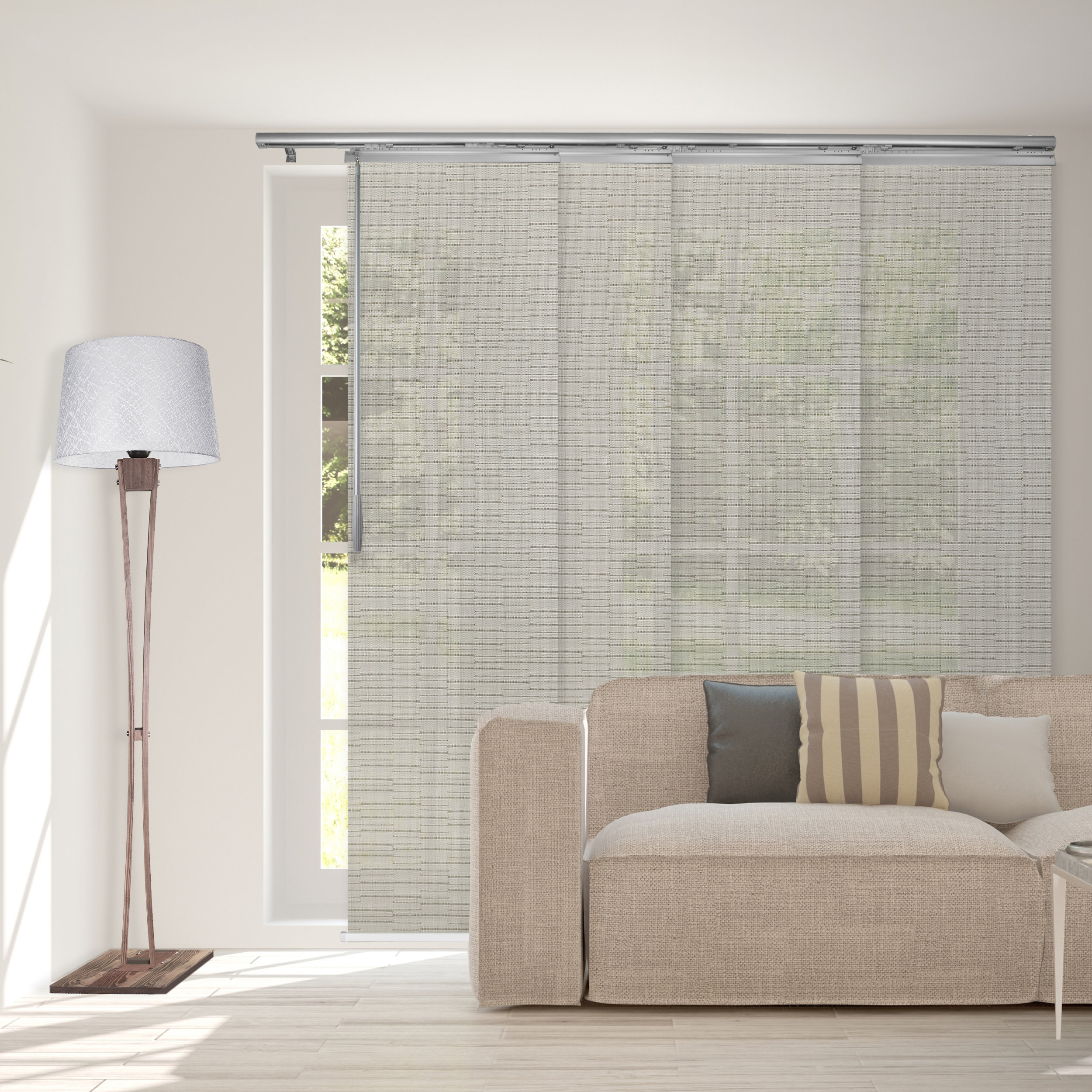 Rod Desyne 4-Panel Single Rail Satin Nickel Panel Track Extendable 48 ...