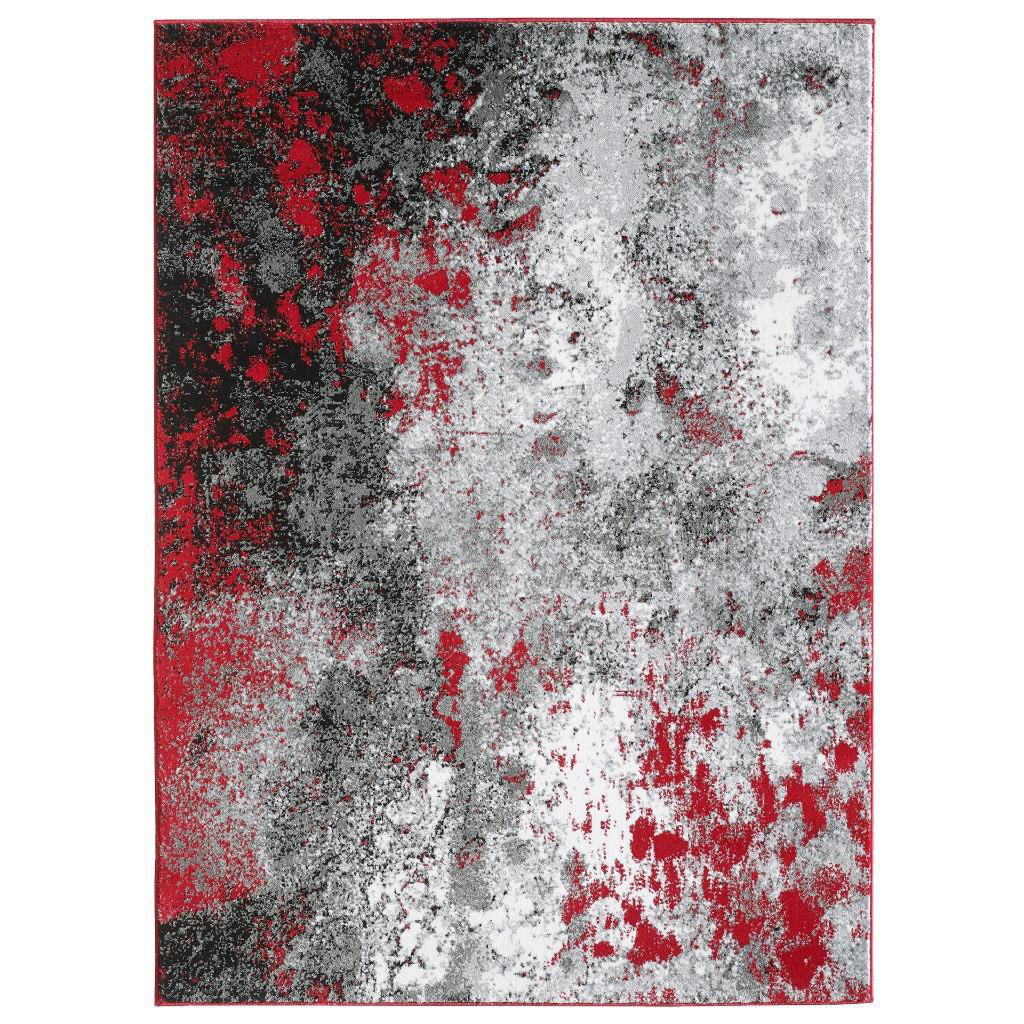 17 Stories Abstract Red/Gray Area Rug & Reviews | Wayfair