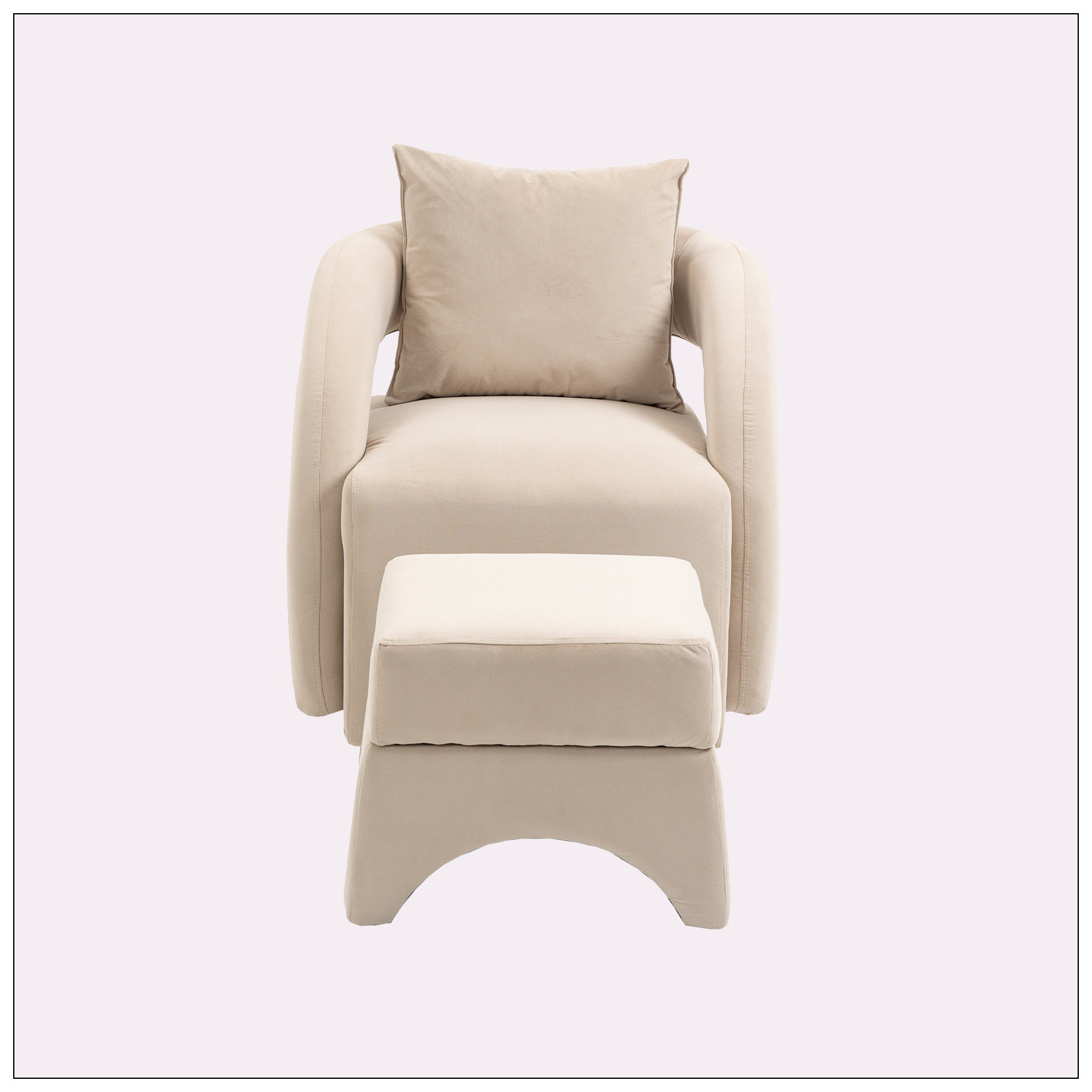 Wrought Studio™ Laveen 27.56'' Wide Velvet Chair And A Half and Ottoman ...