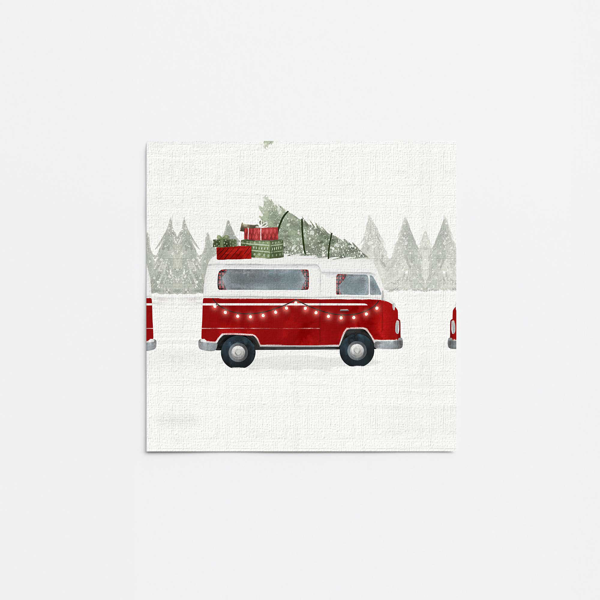 The Holiday Aisle® Vintage Van Christmas Tree Pickup Print on | Wayfair