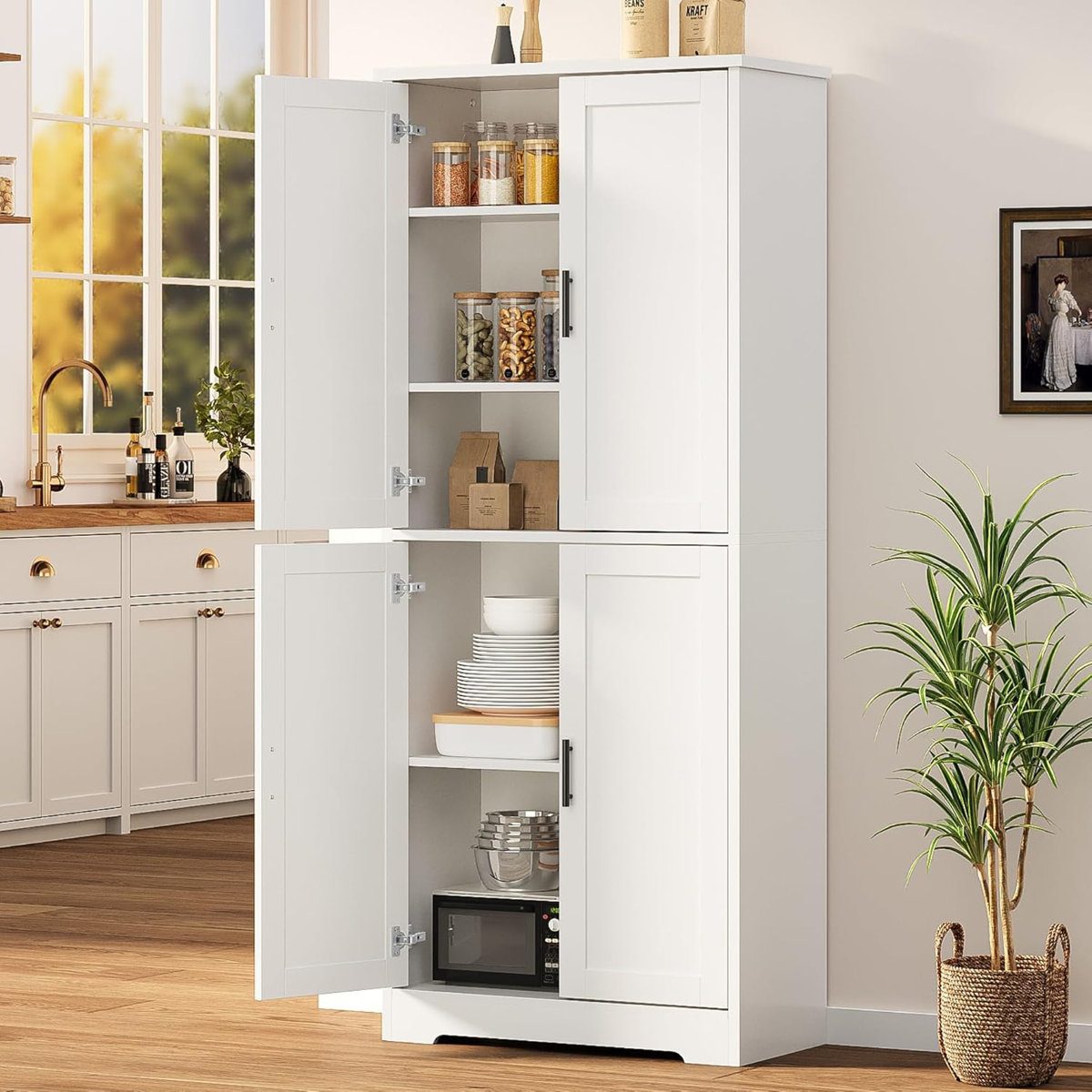 Winston Porter Kitchen Pantry Cabinet, Pantry Storage Cabinet With ...