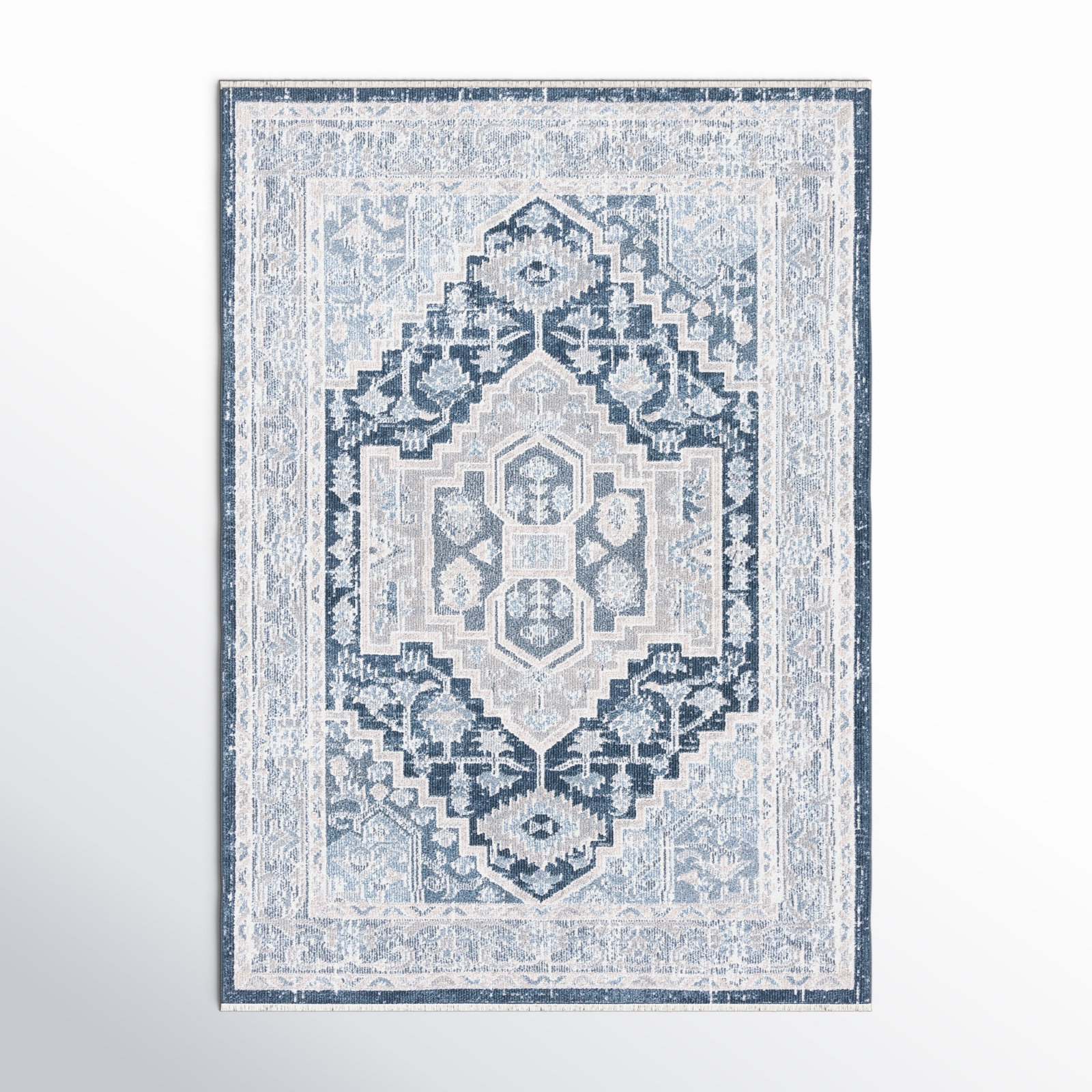 Wade Logan Arora Washable 210 Area Rug In Beige / Navy & Reviews | Wayfair