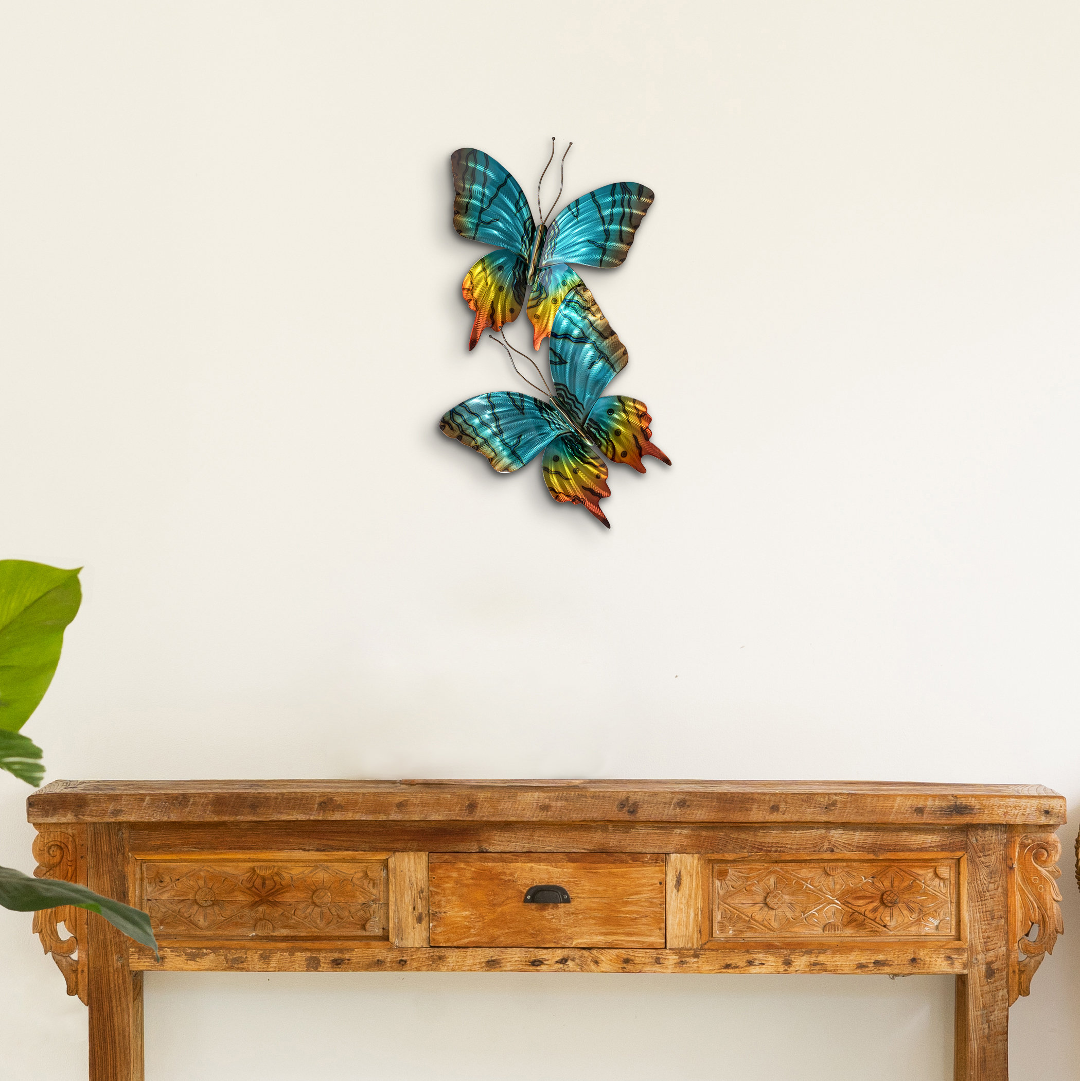 Rosalind Wheeler Sunset Moth Pair Wall Décor | Wayfair