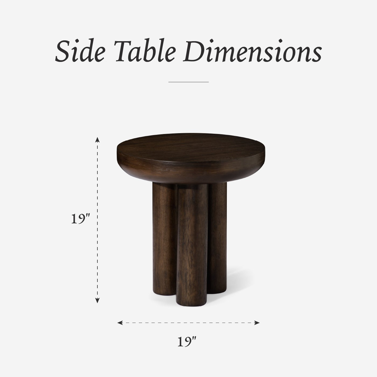 Maven Lane Owen Wooden Side Table, 19" Round Accent Table | Wayfair