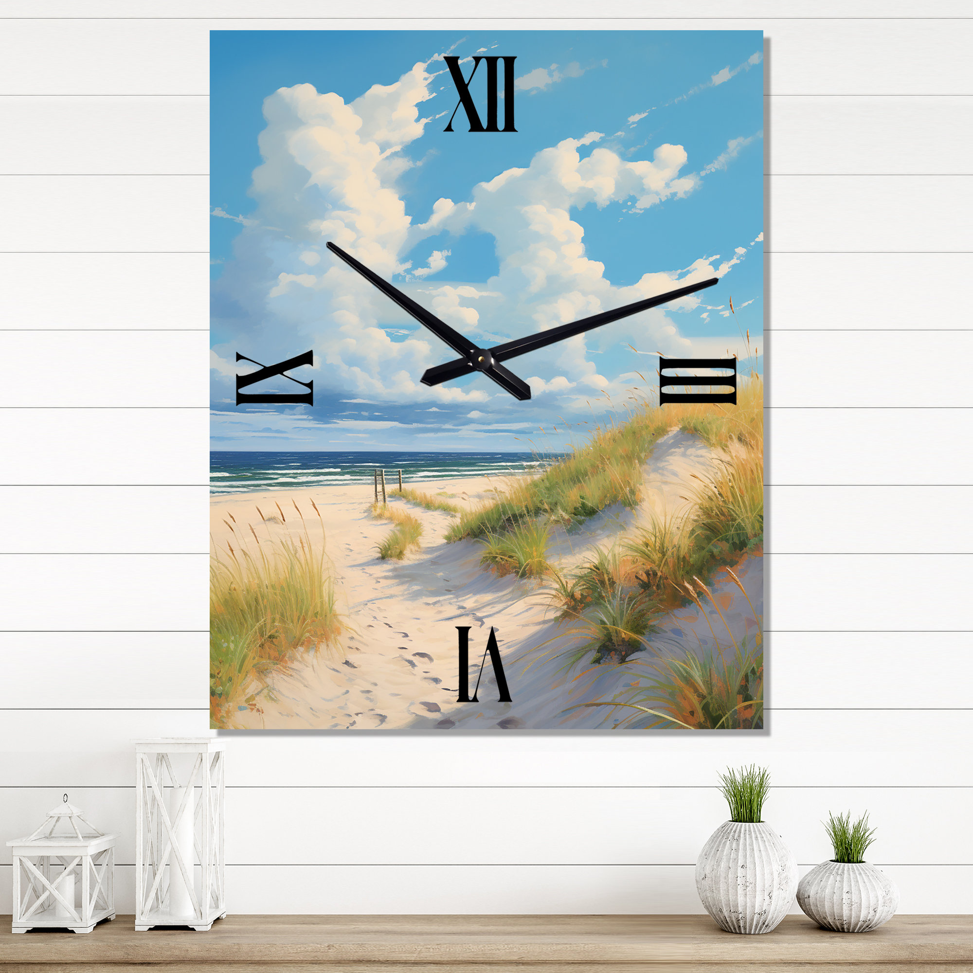 Design Art Beach Tranquility Ocean In Spring IV - Beach Wall Clock ...