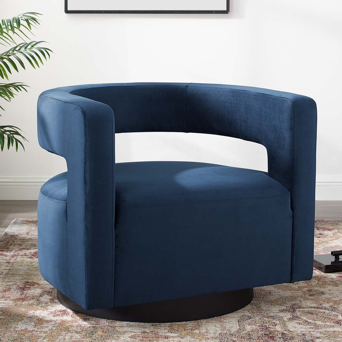 Modway Spin Cutaway Performance Velvet Swivel Armchair by Modway ...