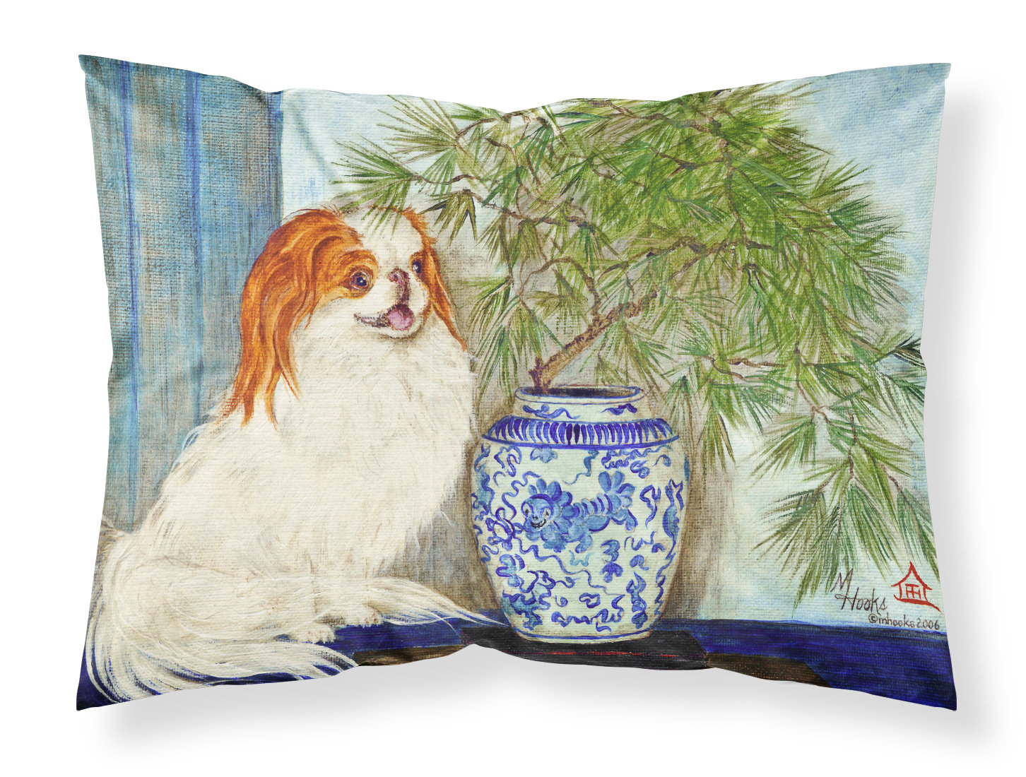 Caroline's Treasures Japanese Chin Ming Vase Pillowcase | Wayfair