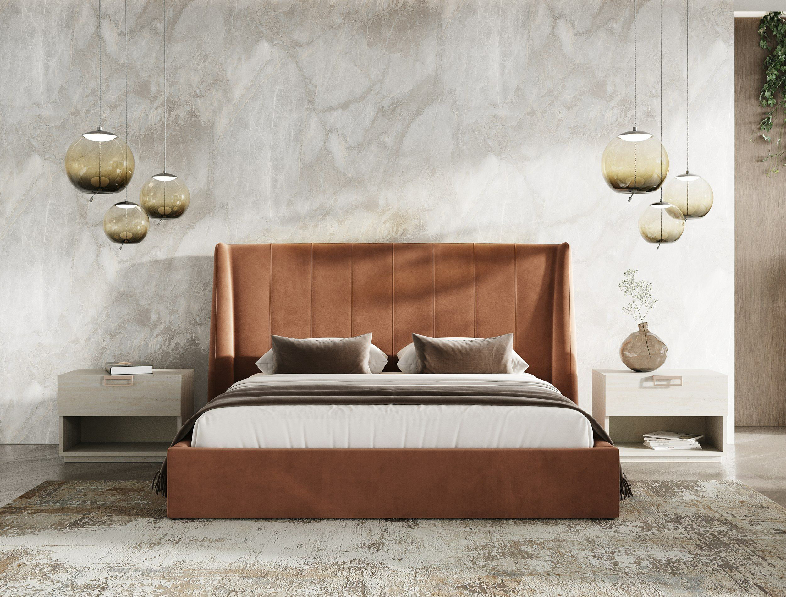 Mercer41 Bayldon Berloz + Lago - Modern Burnt Orange + Faux Travertine3 ...