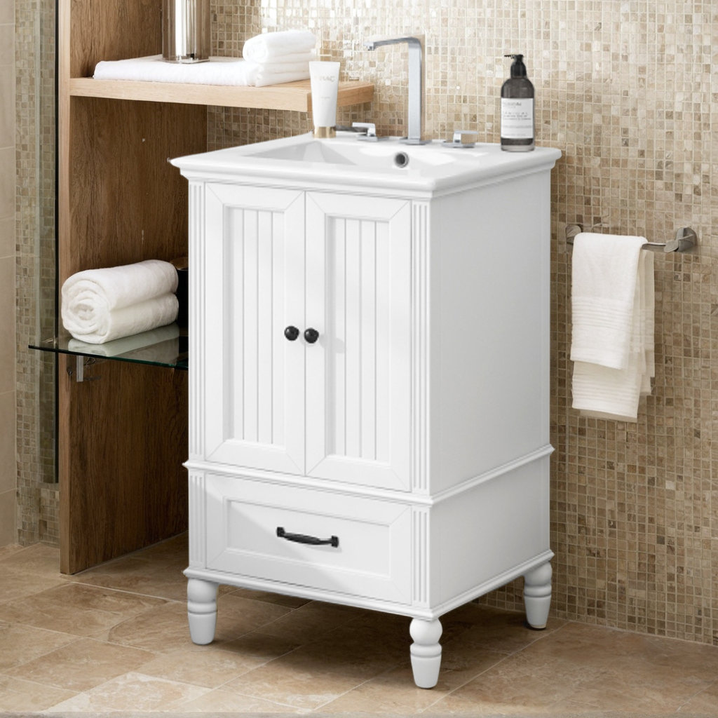 Canora Grey 20" Bathroom Vanity with Sink, Bathroom Cabinet with Two ...