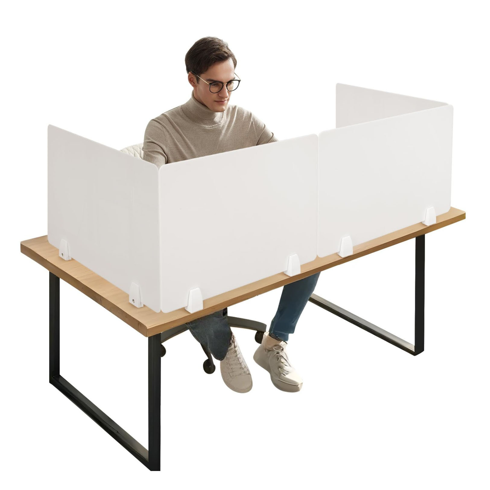 Orblue Desk Divider Desk Partition 23.6''X15.8'' Stand Up Freestanding ...