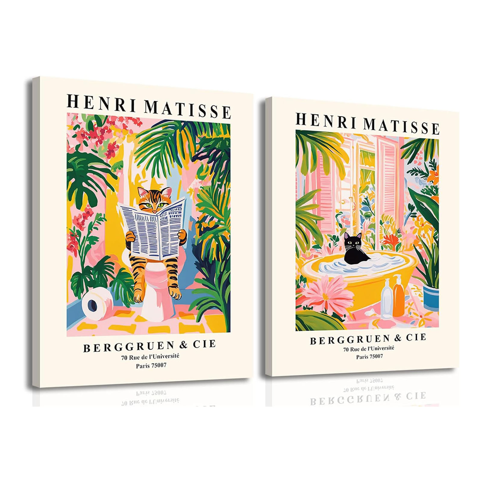 East Urban Home Funny Henri Matisse Bathroom Wall Art Whimsical Black ...