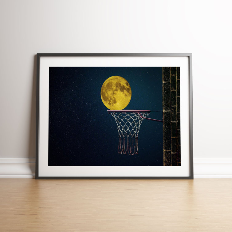 Ebern Designs Moon Slam Dunk by Vouvart - Single Picture Frame Print ...