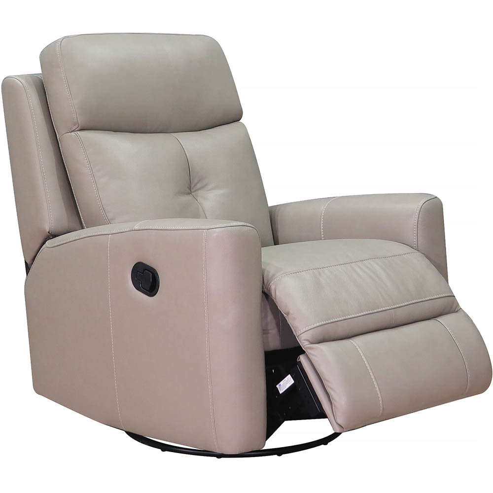 Hokku Designs Corinne Top Grain Leather Manual Swivel Glider Recliner ...