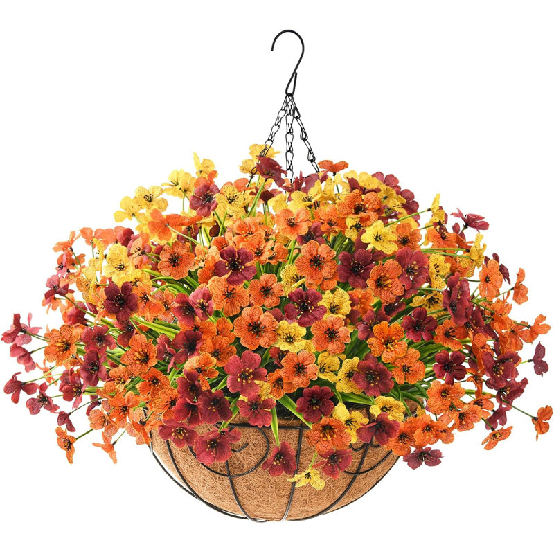 Ophelia & Co. Artificial Fake Fall Hanging Plants Flowers Basket For ...