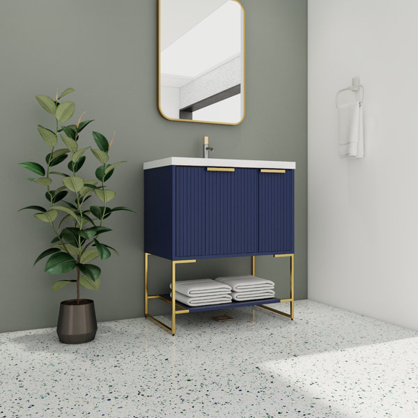 Mercer41 Aghasi 29.97'' Single Bathroom Vanity with Resin Top | Wayfair