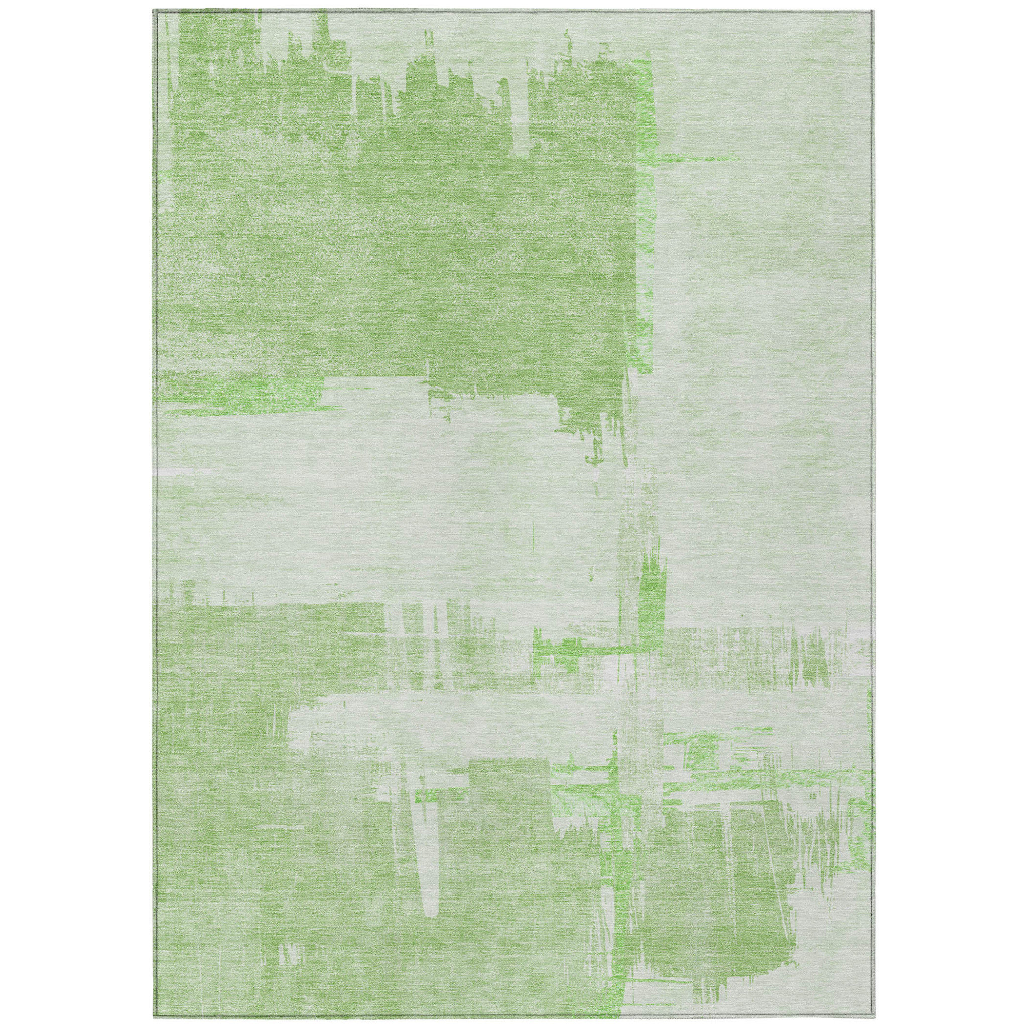 HomeRoots 8' X 10' Green And Mint Green Abstract Washable Indoor ...