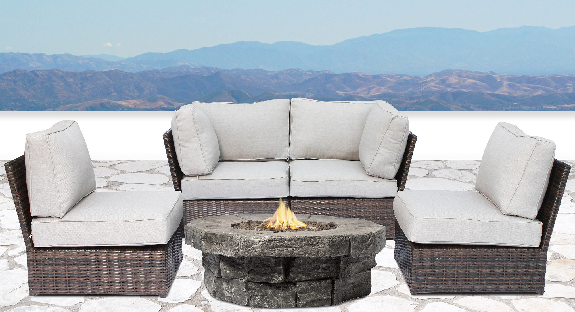 Rosecliff Heights Winsford Fully Assembled 4 - Person Seating Group ...
