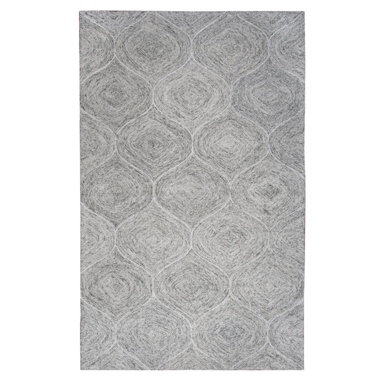 Langley Street Gaige Geometric Handmade-Tufted Wool Gray Area Rug ...