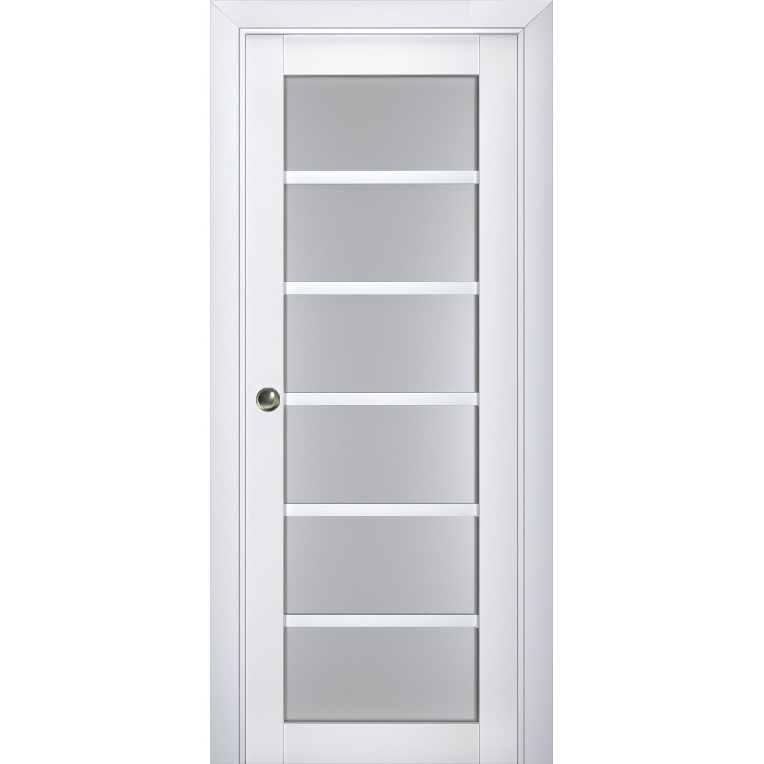 SARTODOORS Veregio Frosted Glass Panelled Wood Sliding Closet Door ...