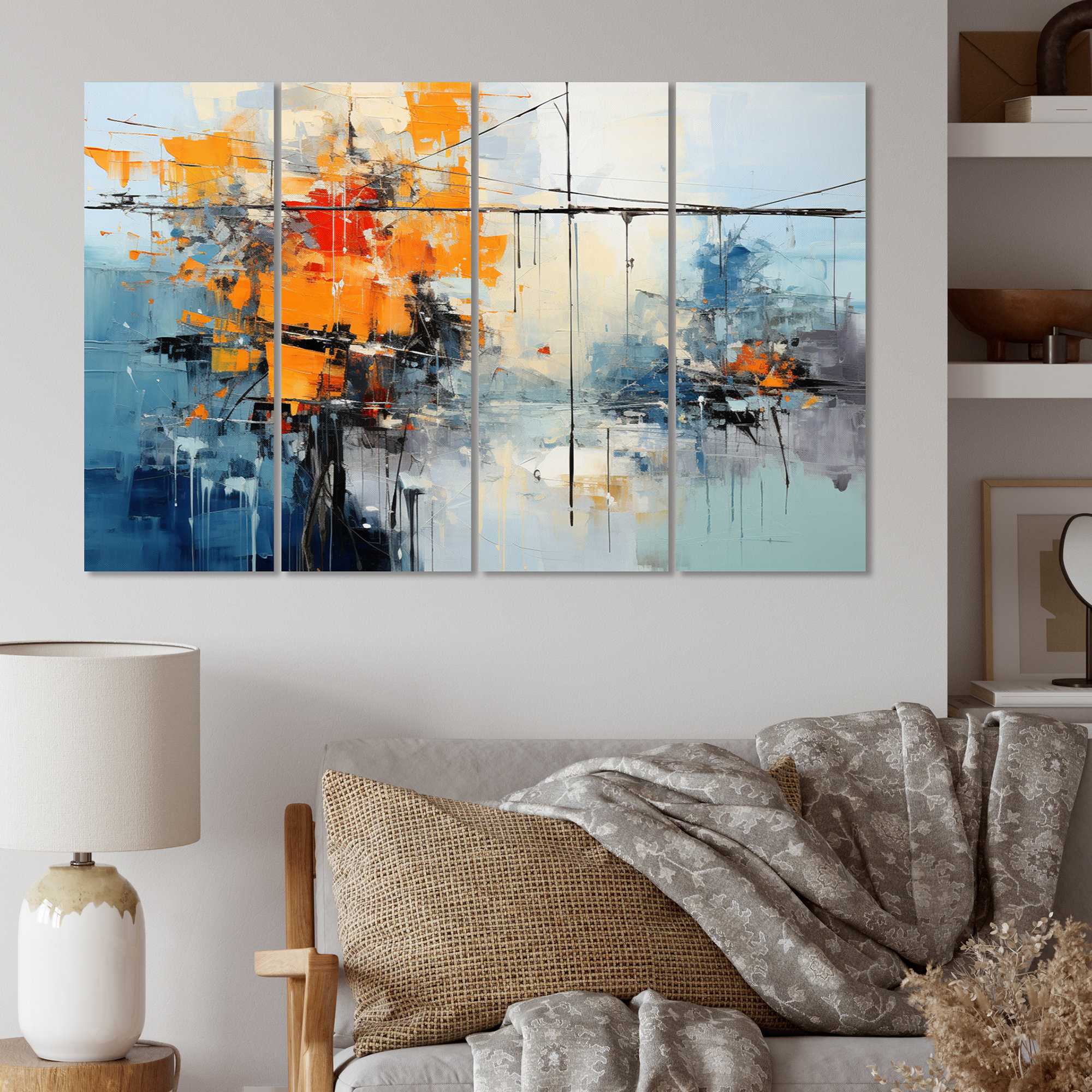 Wrought Studio Power Lines Abstract Currents - Modern Wall Art Living ...