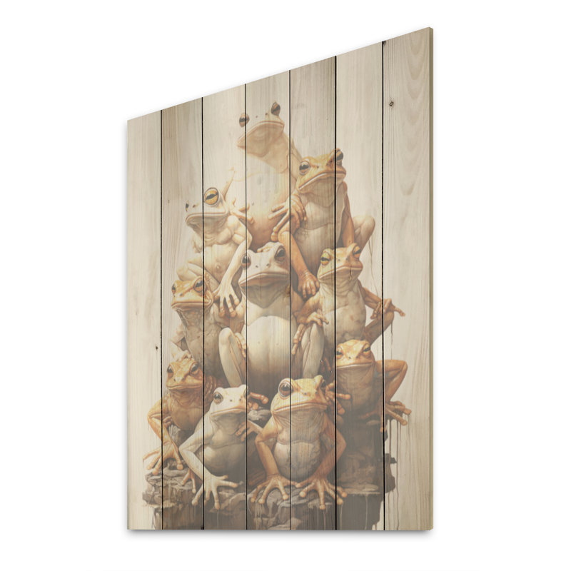Lark Manor™ Minimalism Frog Pyramid - Frogs & Toads Wood Wall Art On ...
