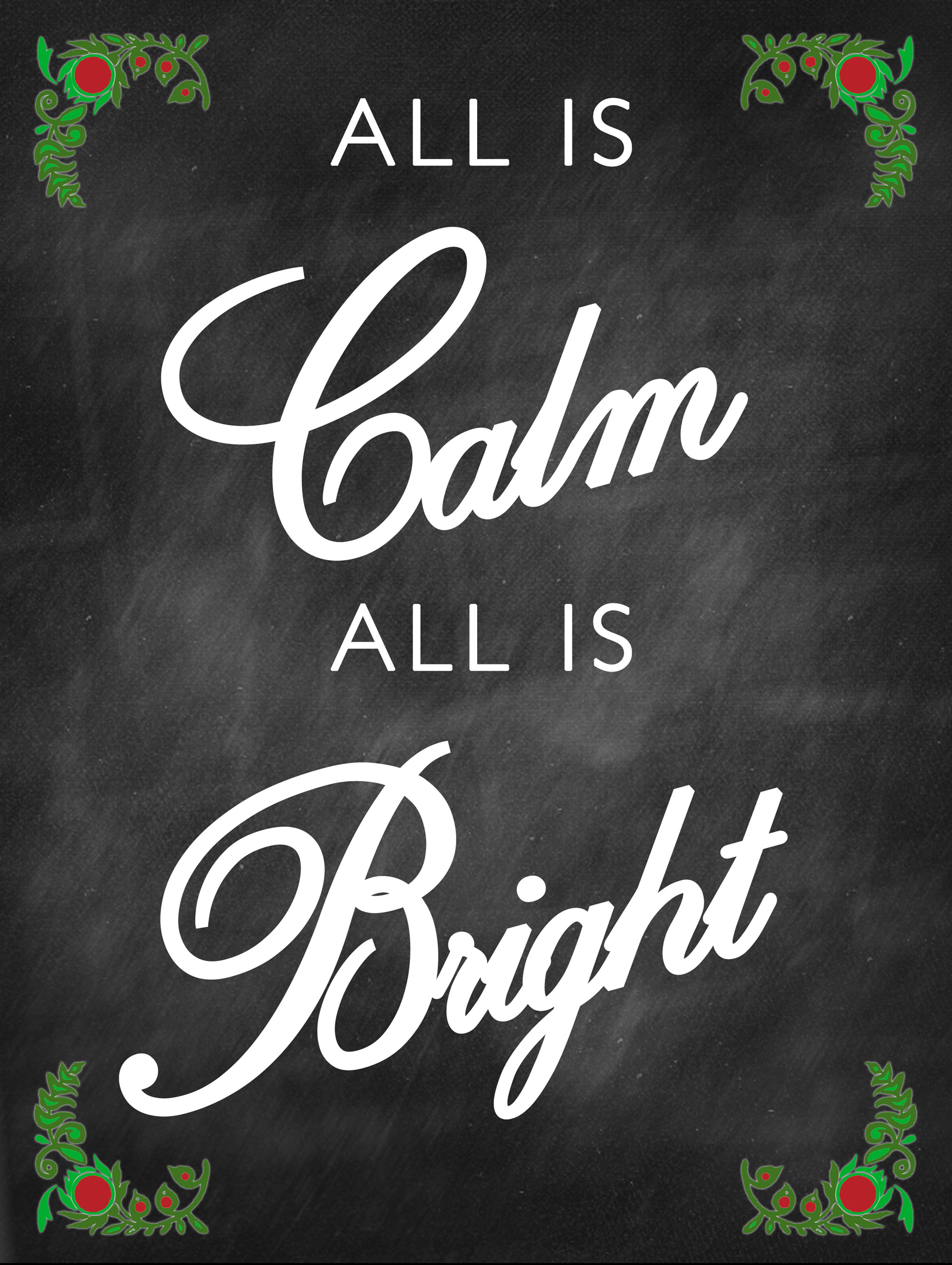 The Holiday Aisle® All Is Calm All Is Bright Christmas Metal Sign | Wayfair