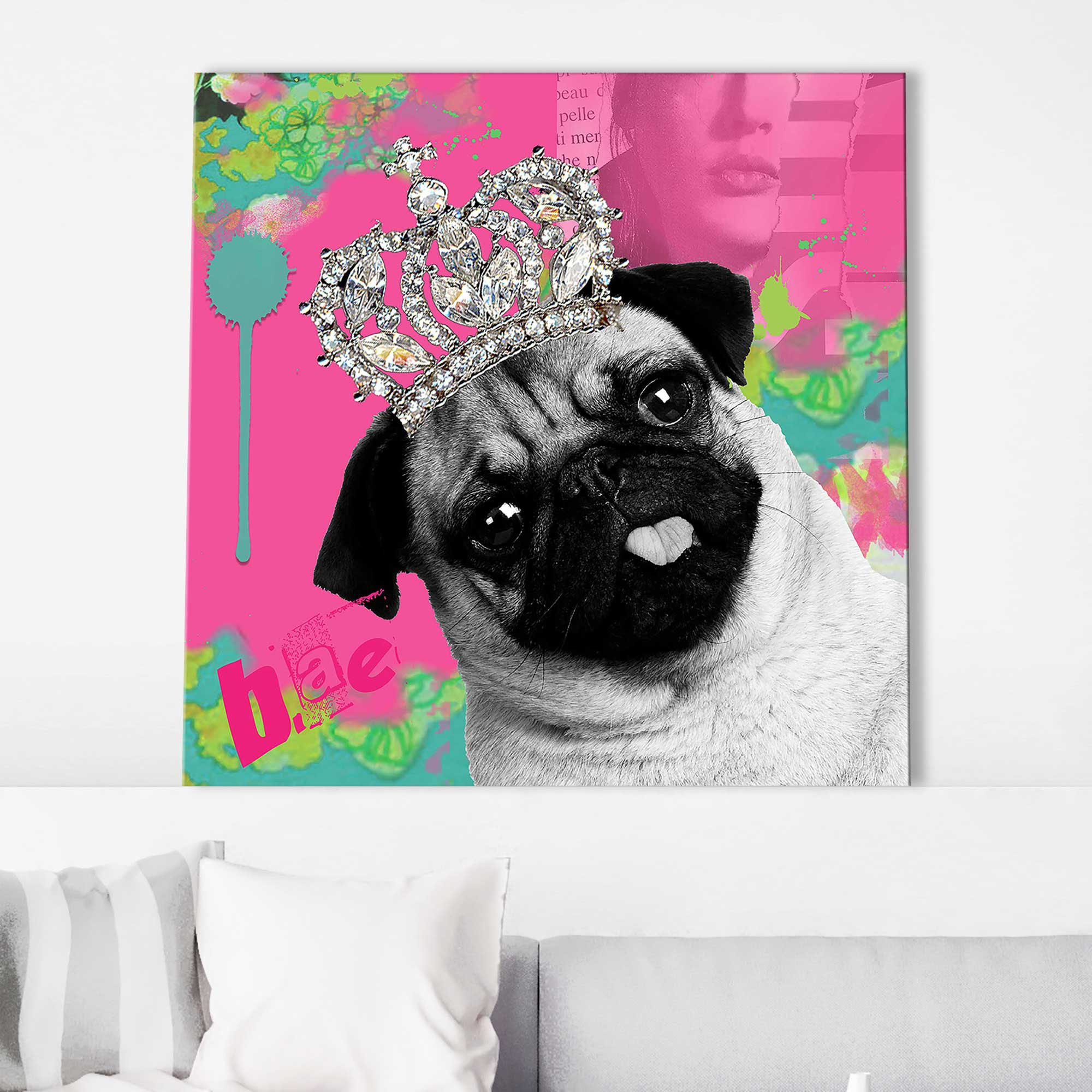House of Hampton Royal Pug (Square) by - Graphic Art on Glass - Wayfair ...