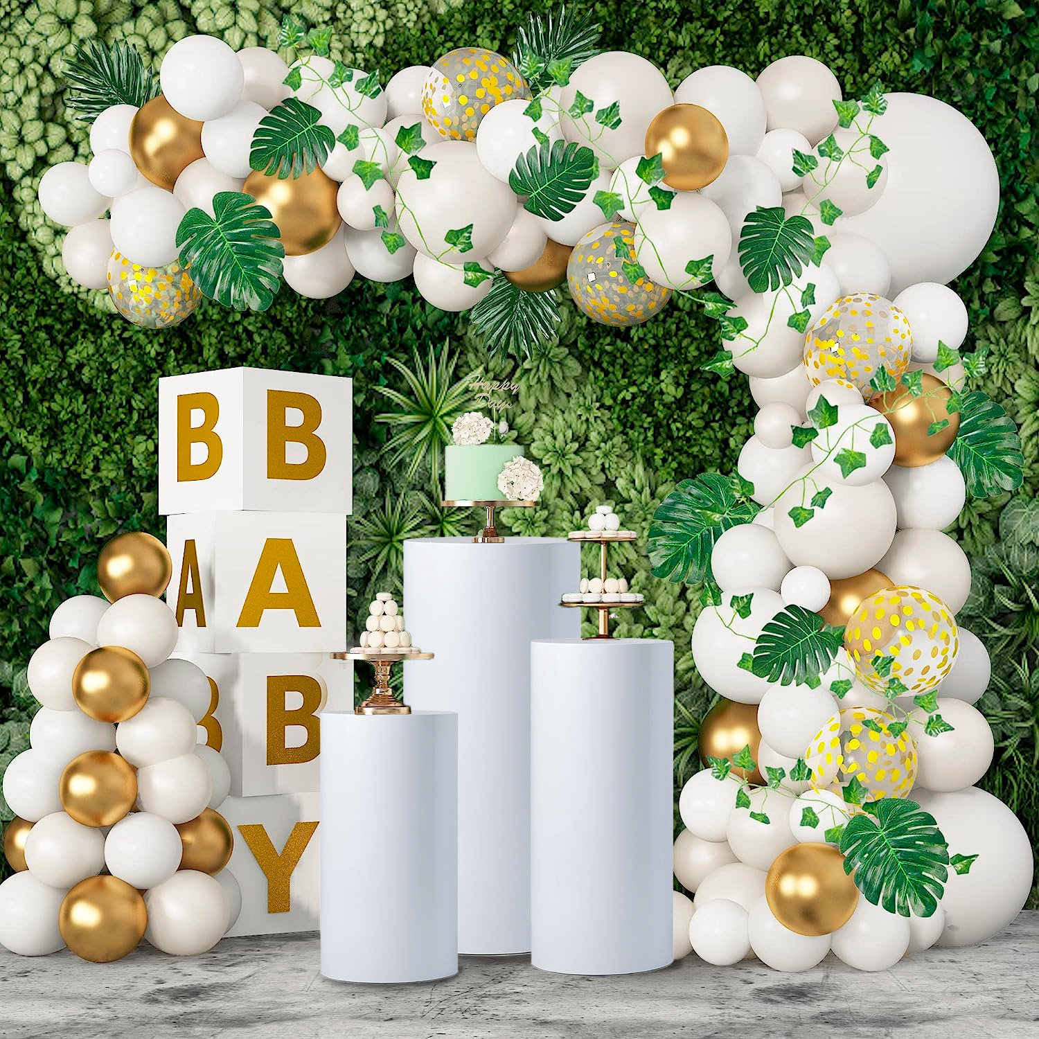 Wokaiduo 3pcs Cylinder Pedestal Stands For Parties Decoration, Metal ...
