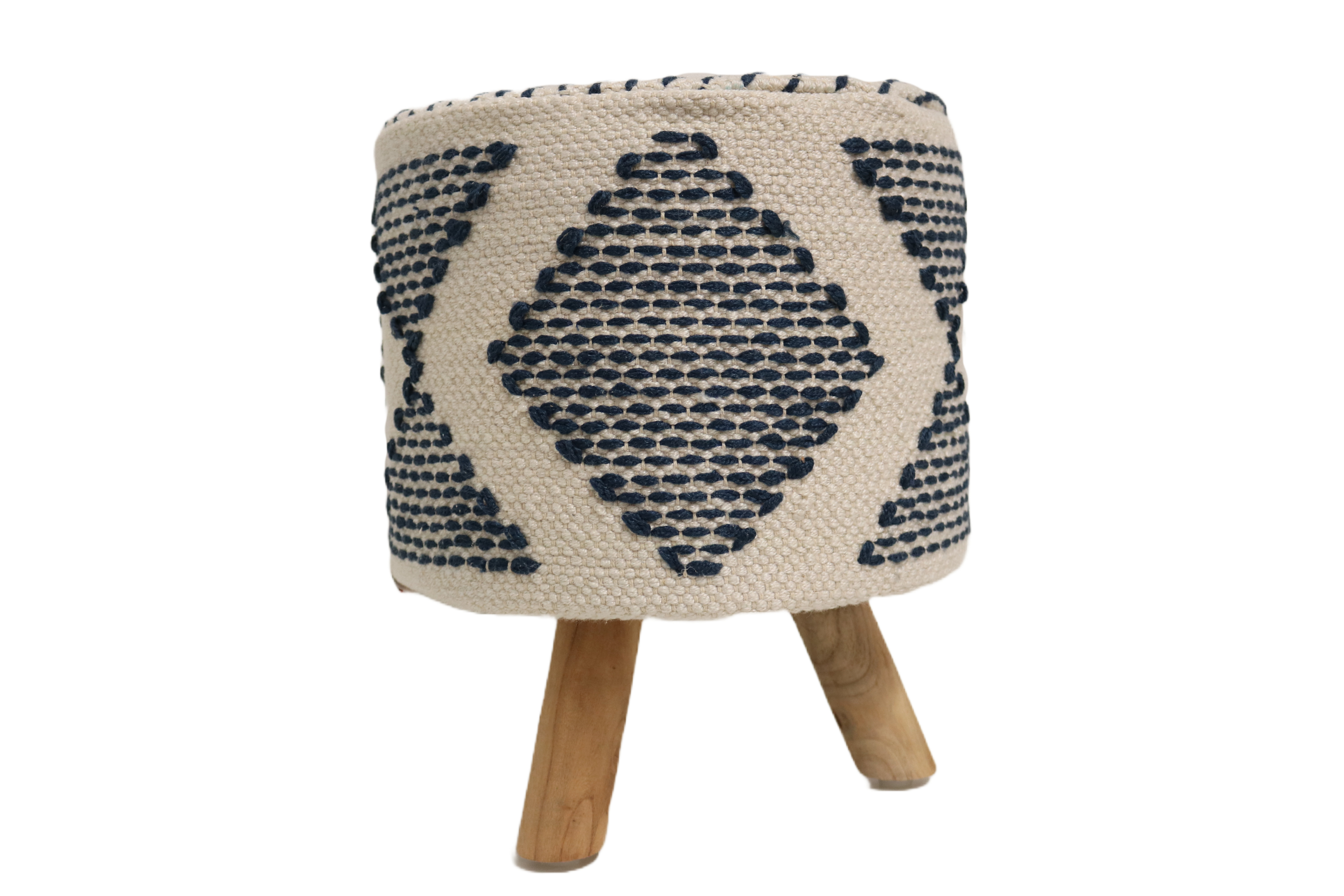 Union Rustic Gerran 14" Wide Round Geometric Footstool Ottoman | Wayfair