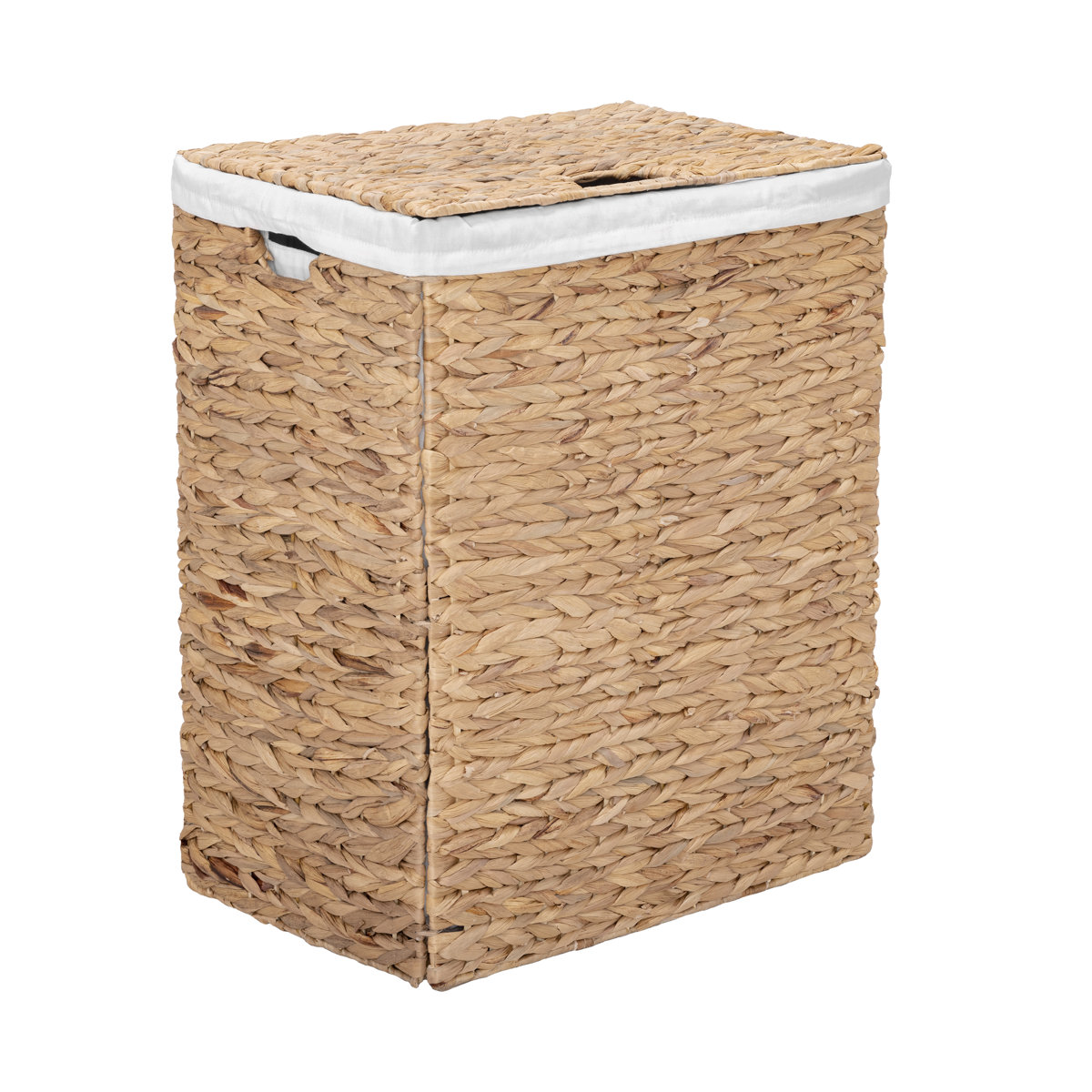 Seville Classics Sustainable Handwoven Lidded Hamper Sorter, Water ...