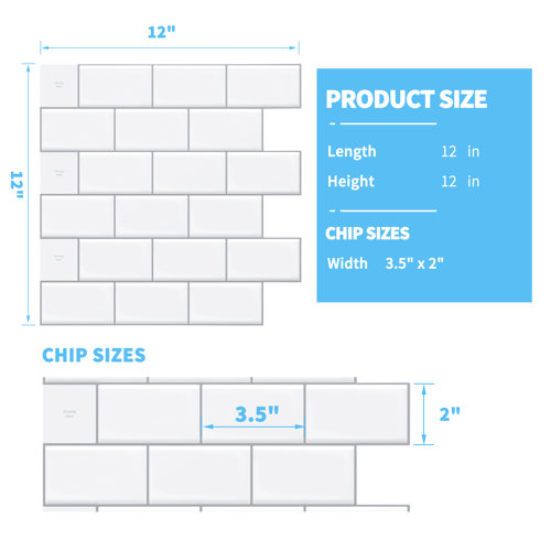 12 x 12 Peel & Stick Backsplash Tile You'll Love | Wayfair