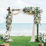 MAXAYA 7.48FT Wooden Wedding Arch Frame, Wood Square Arch Backd ...