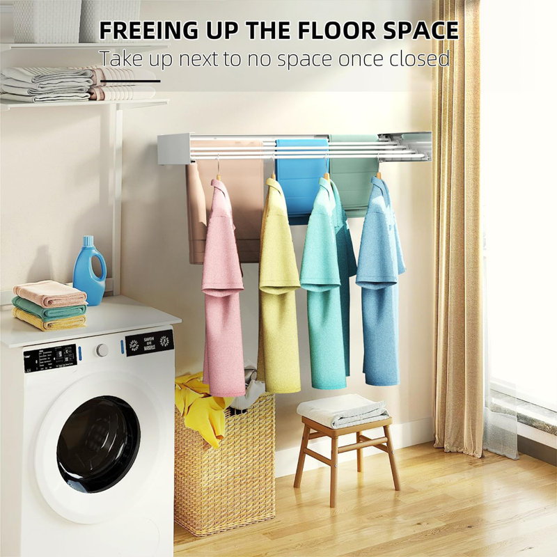 Hoomic Laundry Drying Rack Collapsible, Wall Mounted Drying Rack | Wayfair